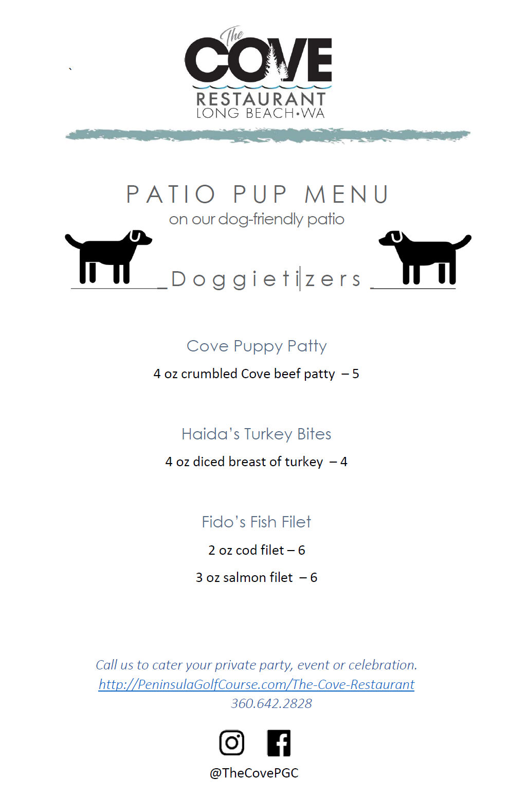 Patio Pup Menu - Peninsula Golf Course & The Cove Restaurant – Long ...